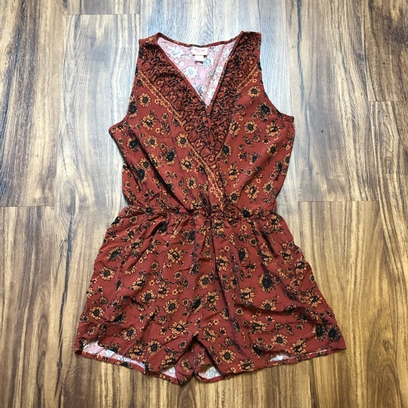 Mossimo Supply Co. | Pants & Jumpsuits | Mossimo Sunflower Burnt Orange Bodysuit | Poshmark